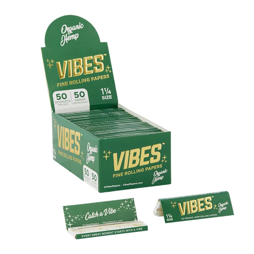 Vibes Organic Hemp 1 1/4in Size Rolling Papers | ELYXR