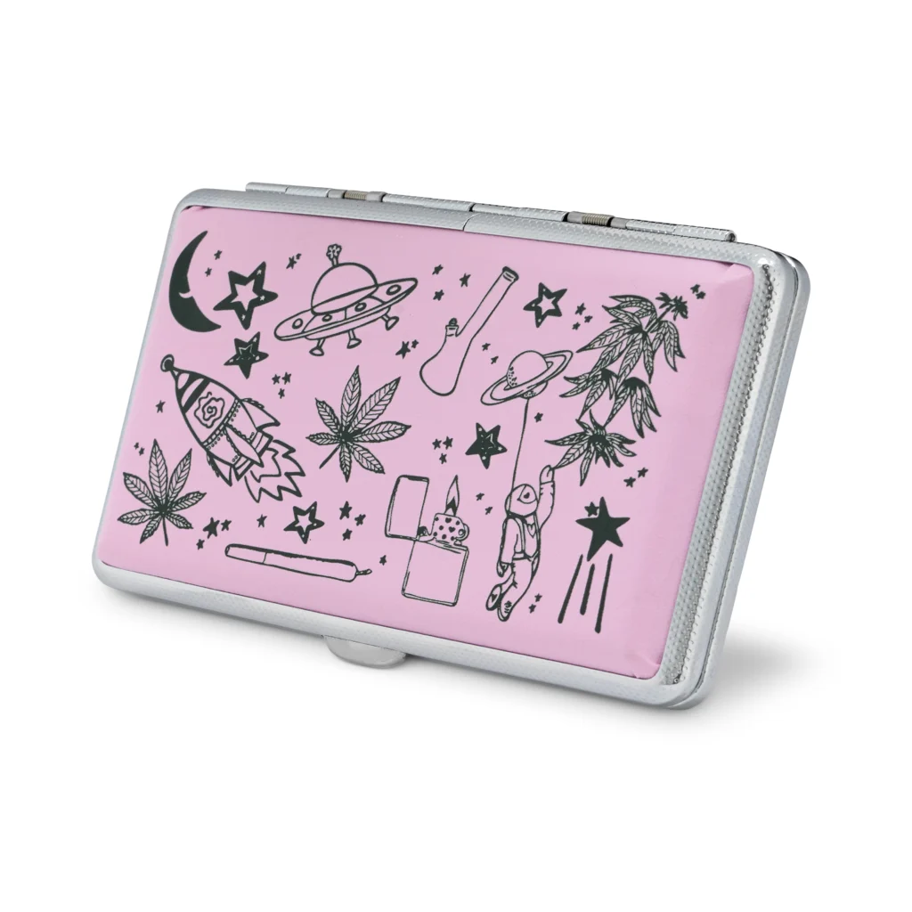 Feelin’ Spacey Pink Stash Case by Em. Hashh