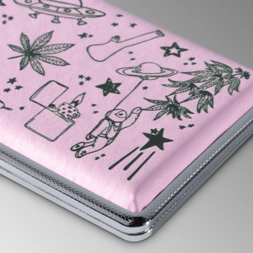 Feelin’ Spacey Pink Stash Case by Em. Hashh
