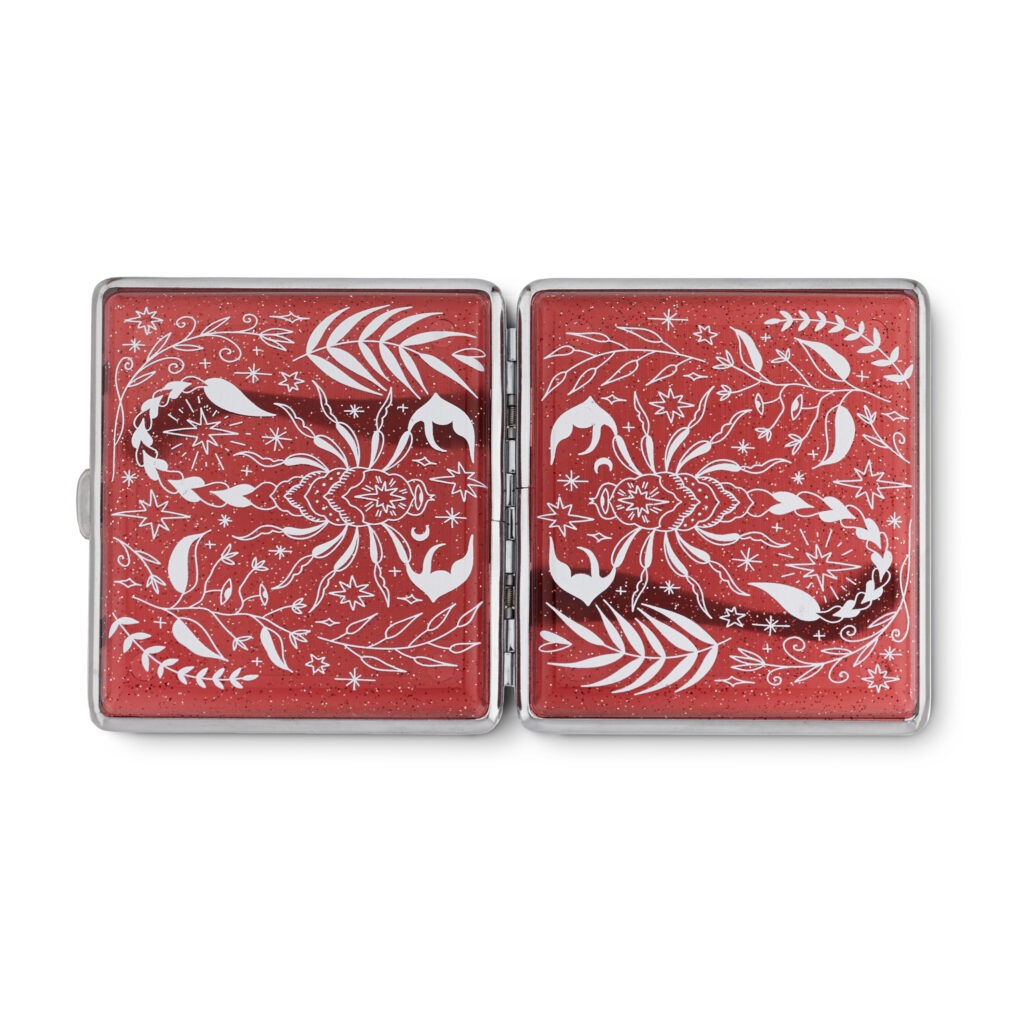 Scorpio Joint Case - Red Glitter Zodiac Stash Box by Cannabitches